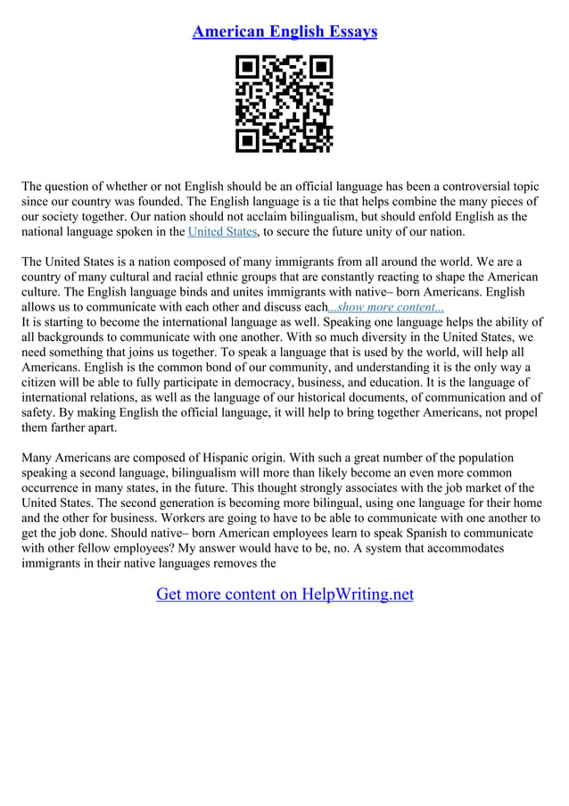 English Essay Sample | PDF