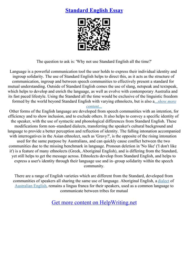 English Essay Sample | PDF