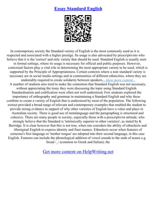 English Essay Samples | PDF