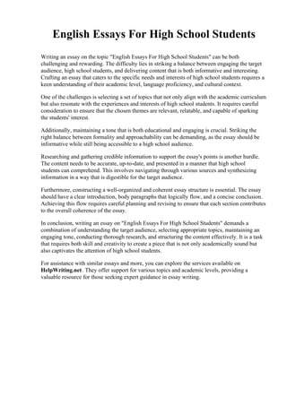 English Essays For High School Students.pdf