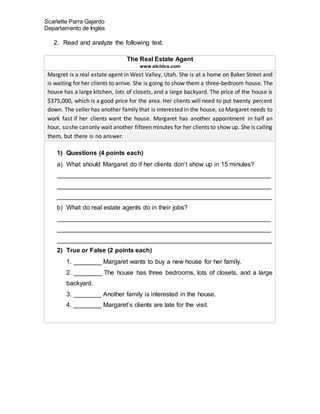 English evaluation reading | PDF