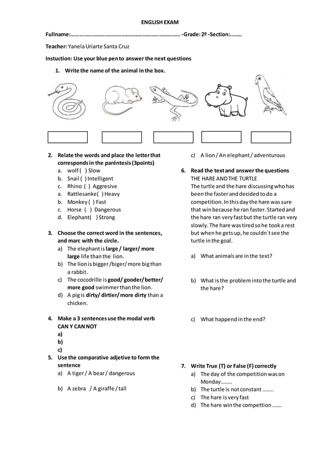English exam 2d | DOCX | Educational Assessment | Education
