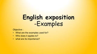 English exposition | PPTX | Science
