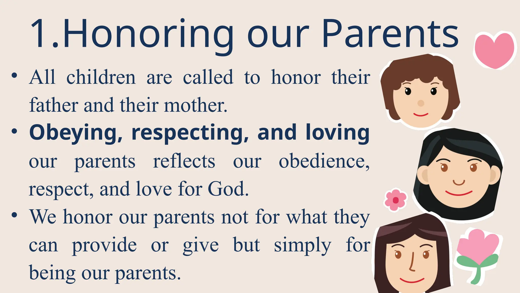 English Family Members Education Presentation in Beige Red Simple Cute ...