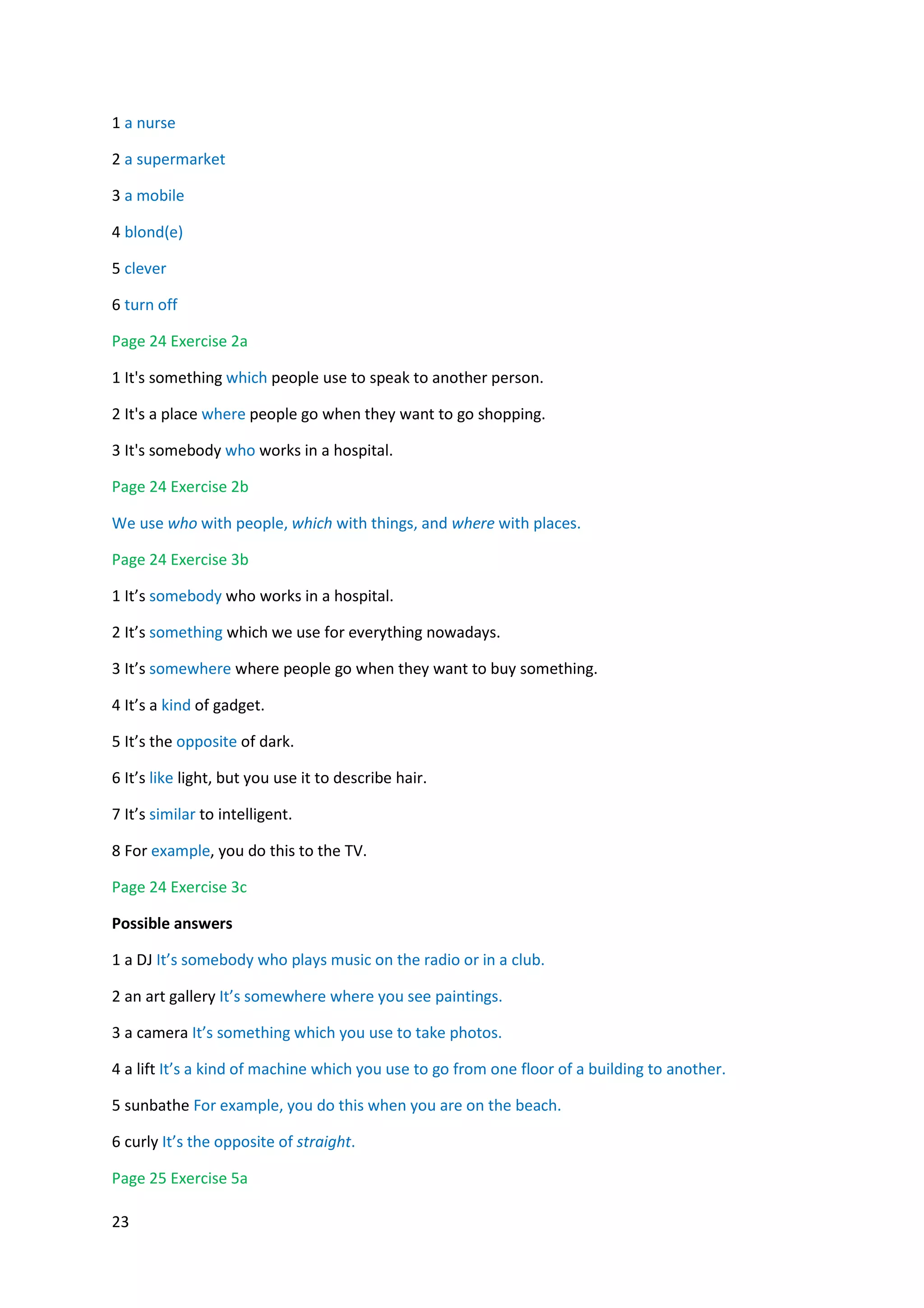English file 3e_pre-int_sb_answer_key | PDF
