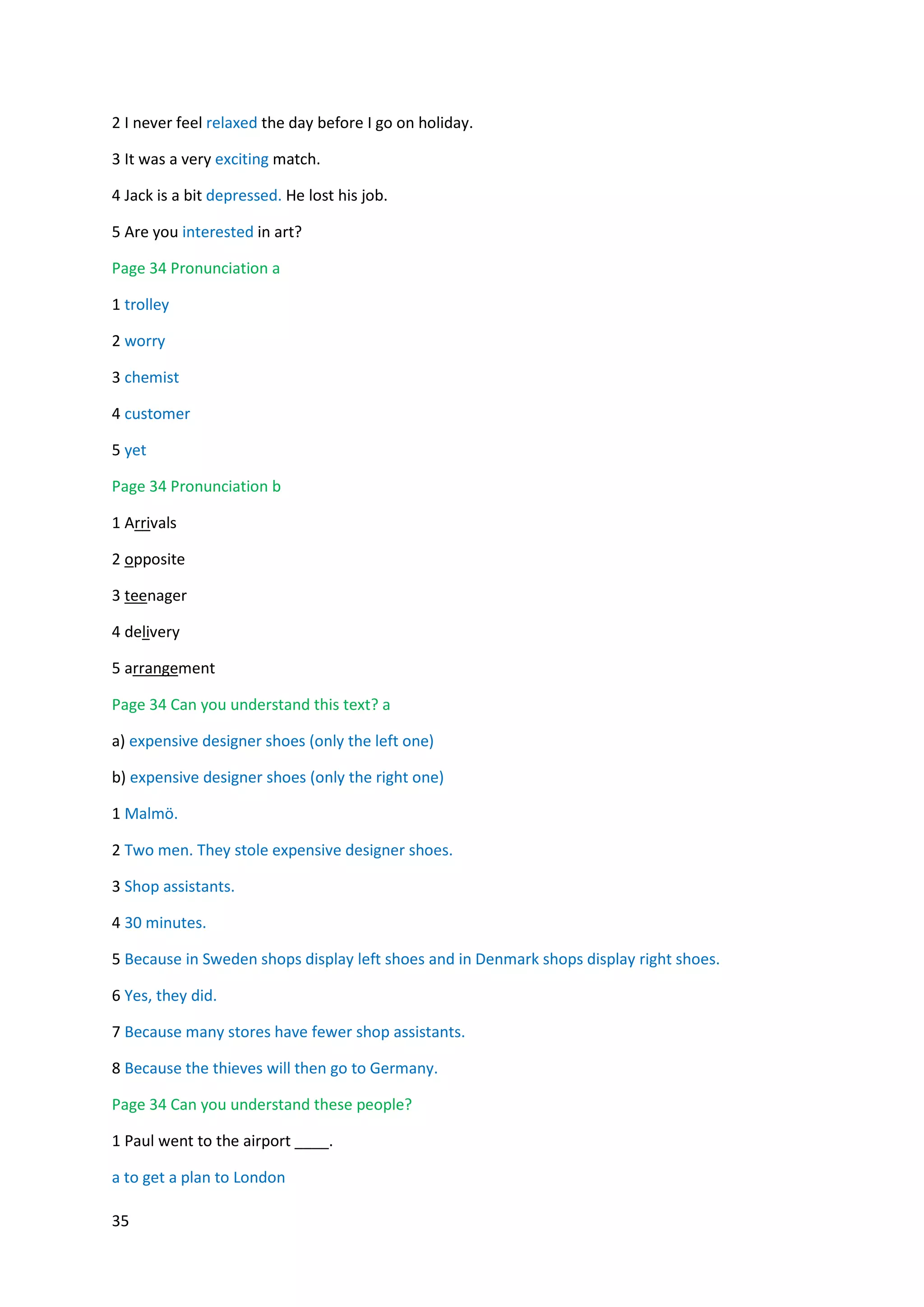 English file 3e_pre-int_sb_answer_key | PDF