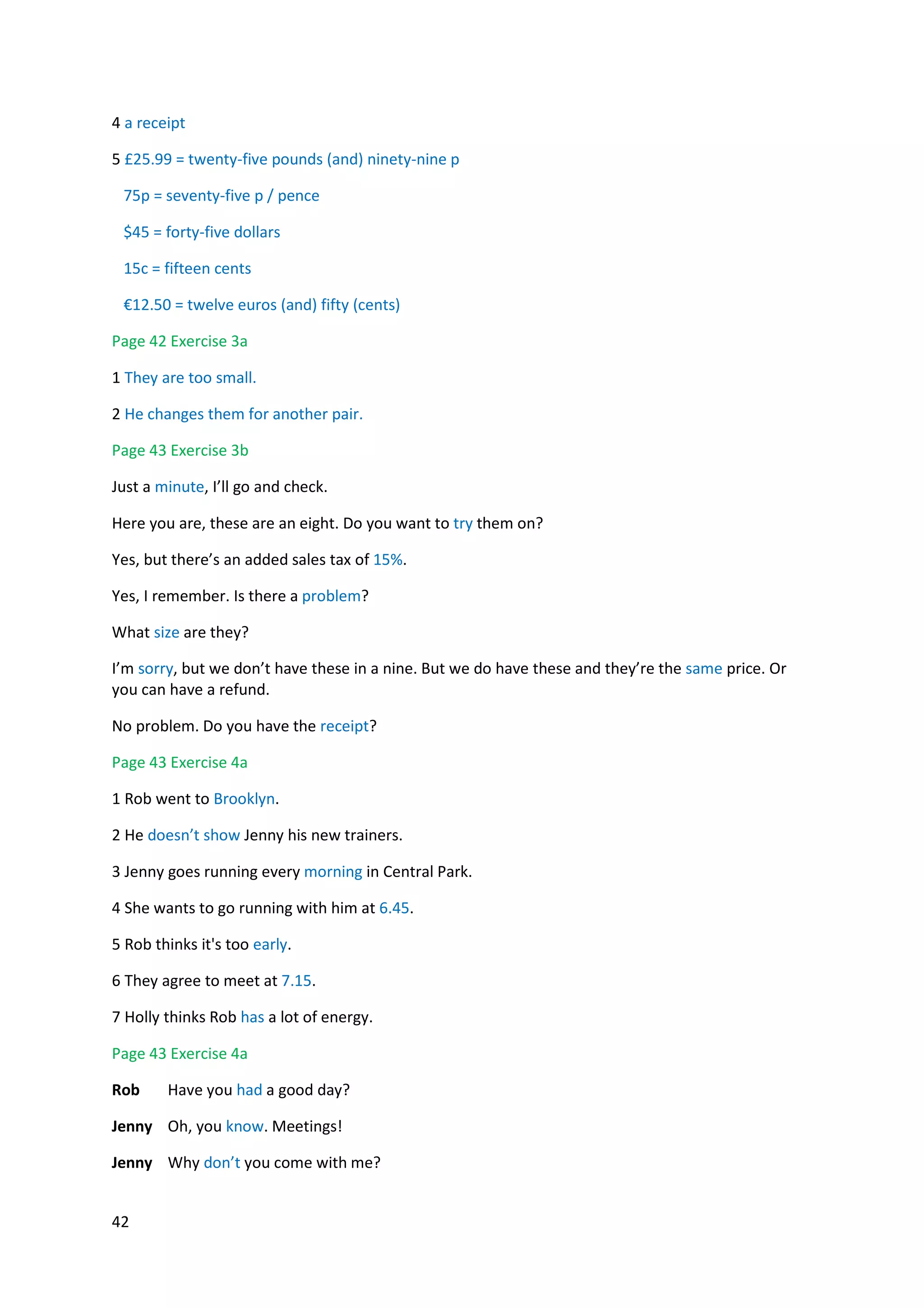 English file 3e_pre-int_sb_answer_key | PDF