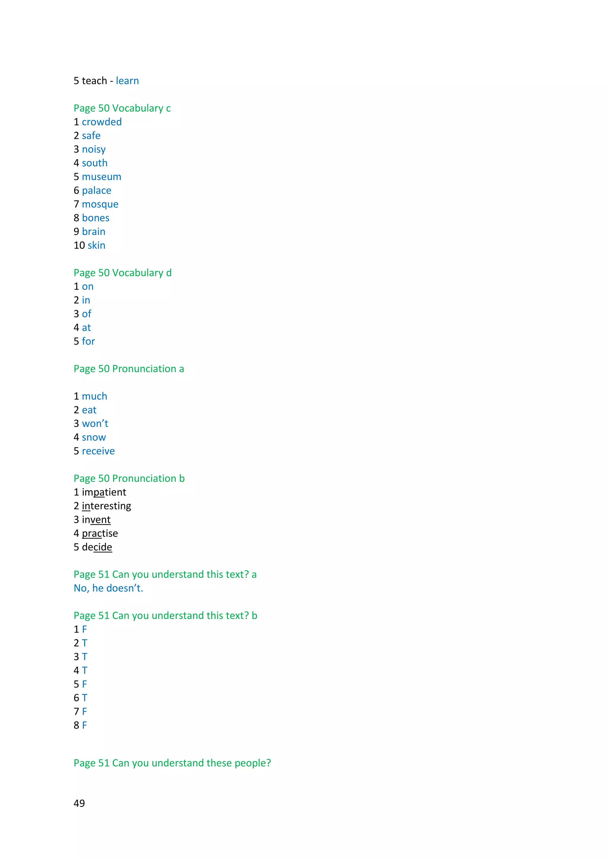 English file 3e_pre-int_sb_answer_key | PDF