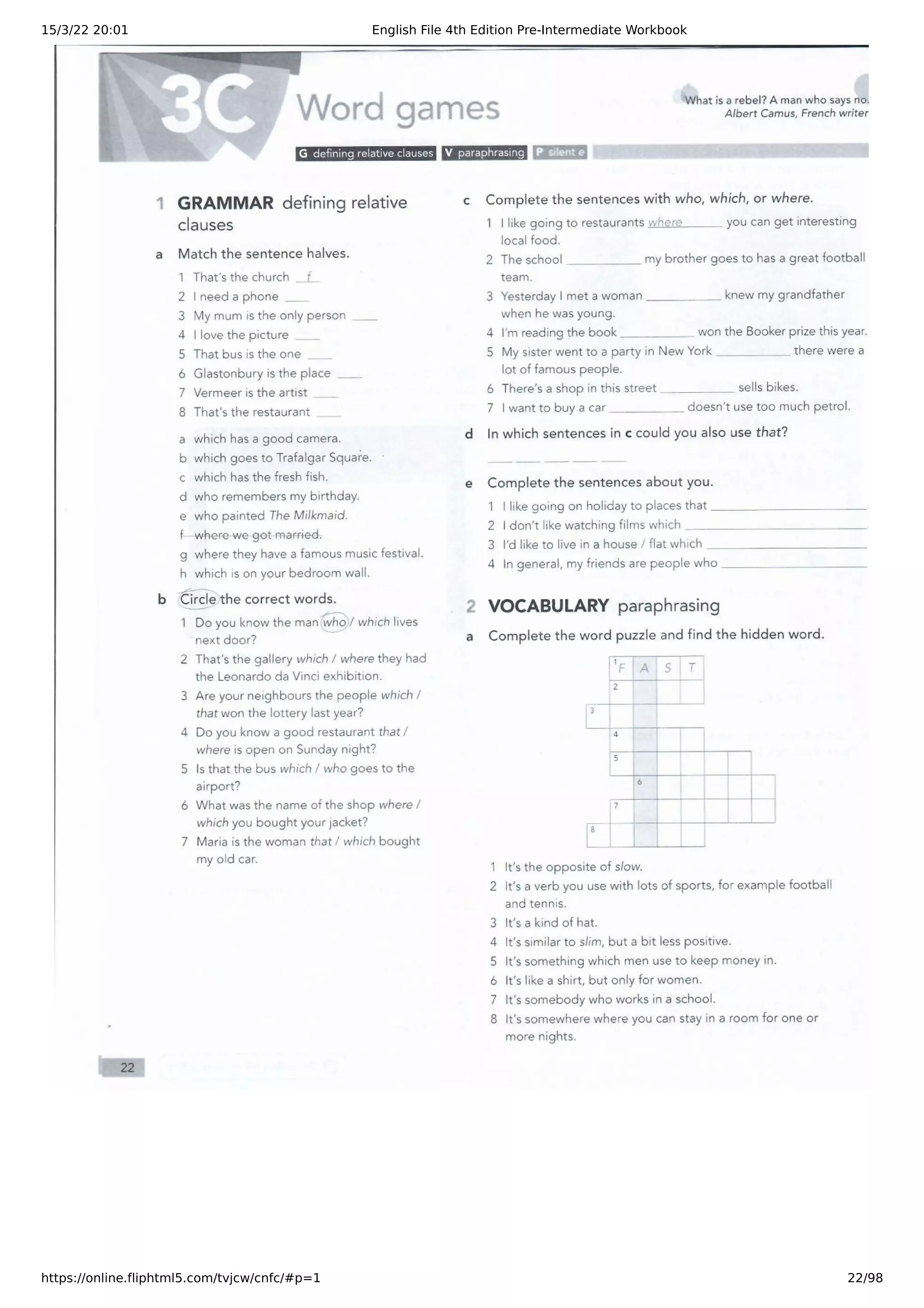 English File 4th Edition Pre-Intermediate Workbook.pdf