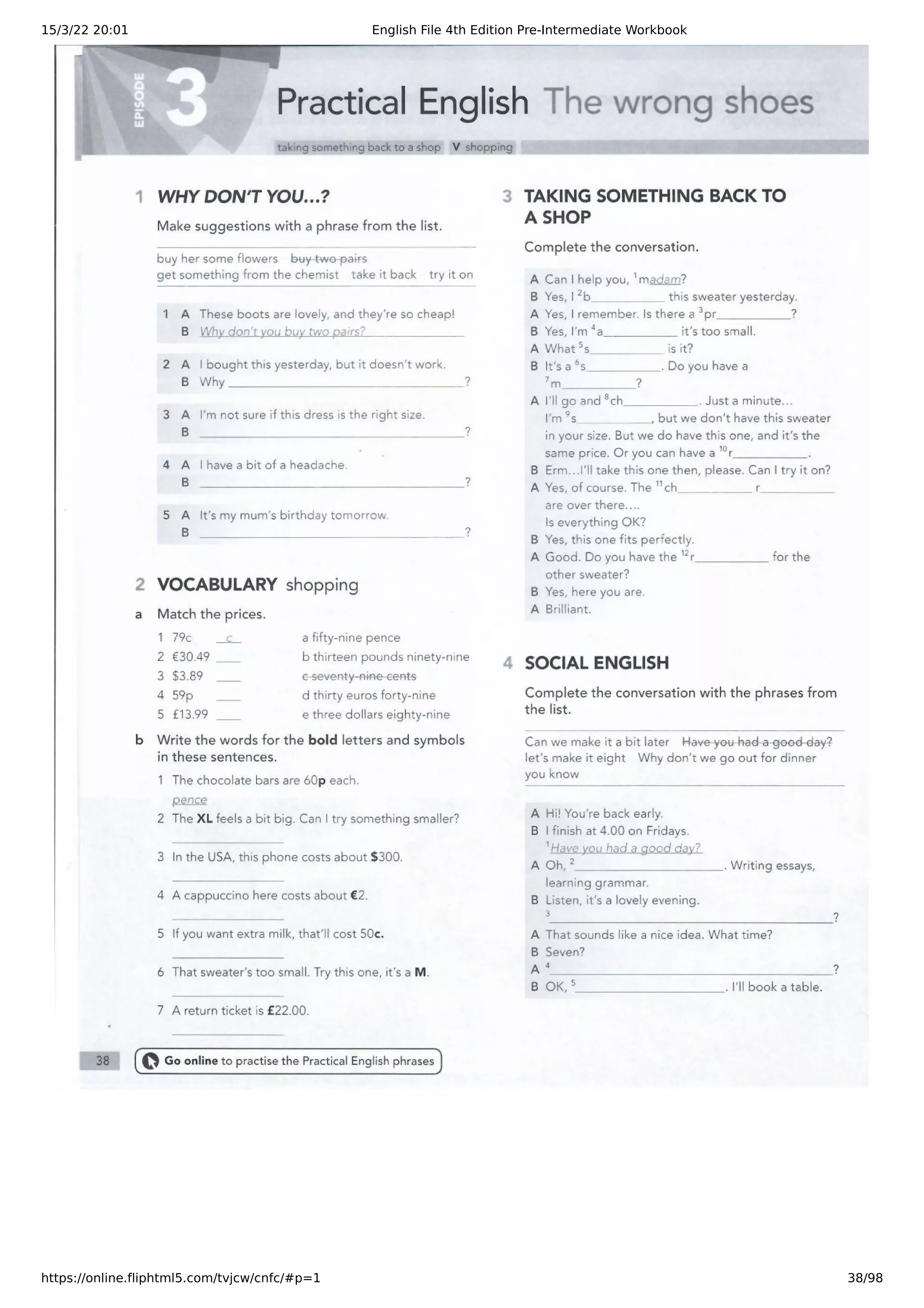 English File 4th Edition Pre Intermediate Workbook Pdf