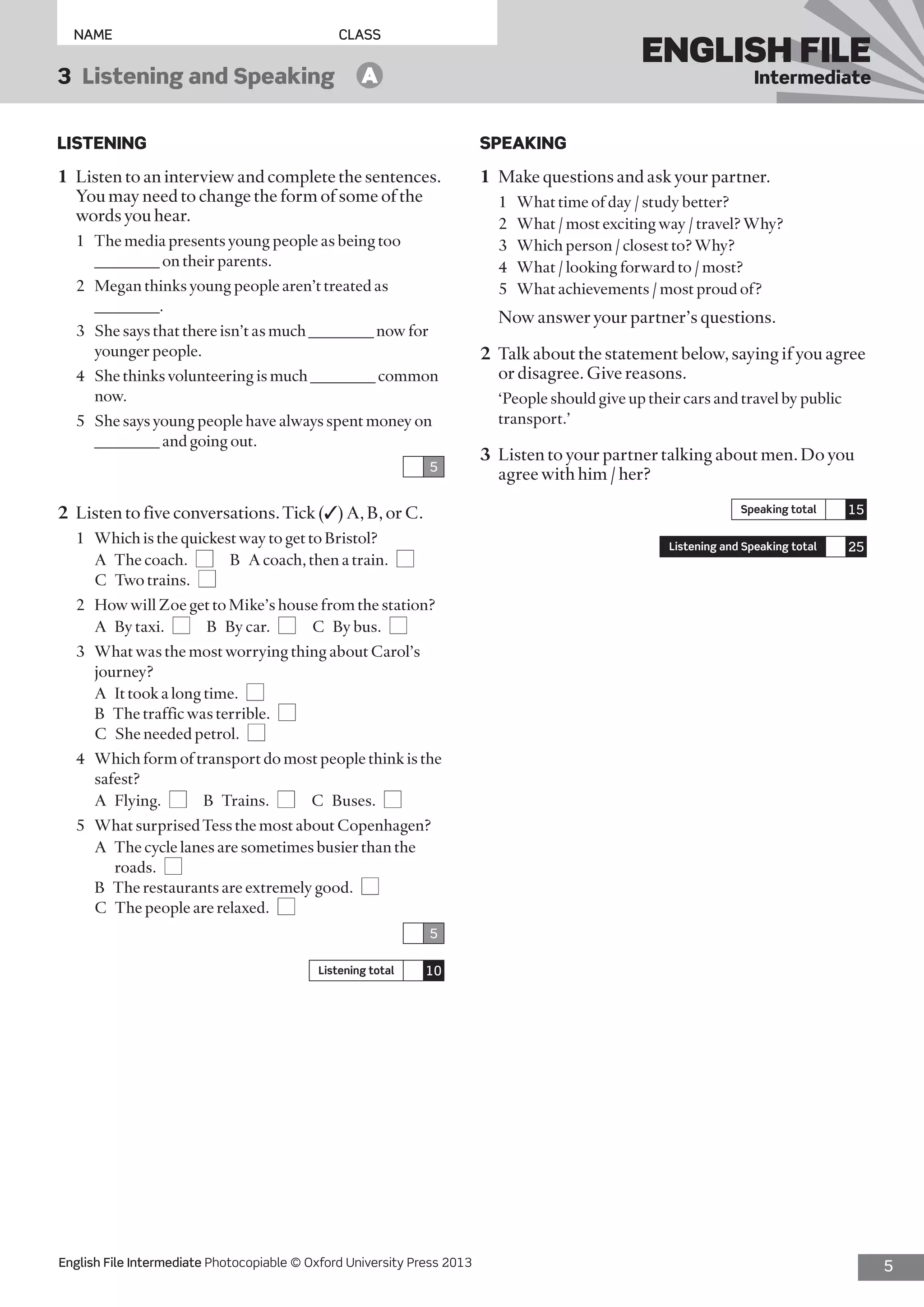 English file intermediate 3 | PDF