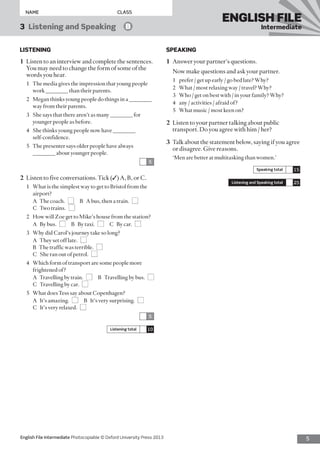 English file intermediate 3 | PDF