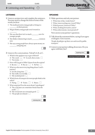 English file intermediate 3 | PDF