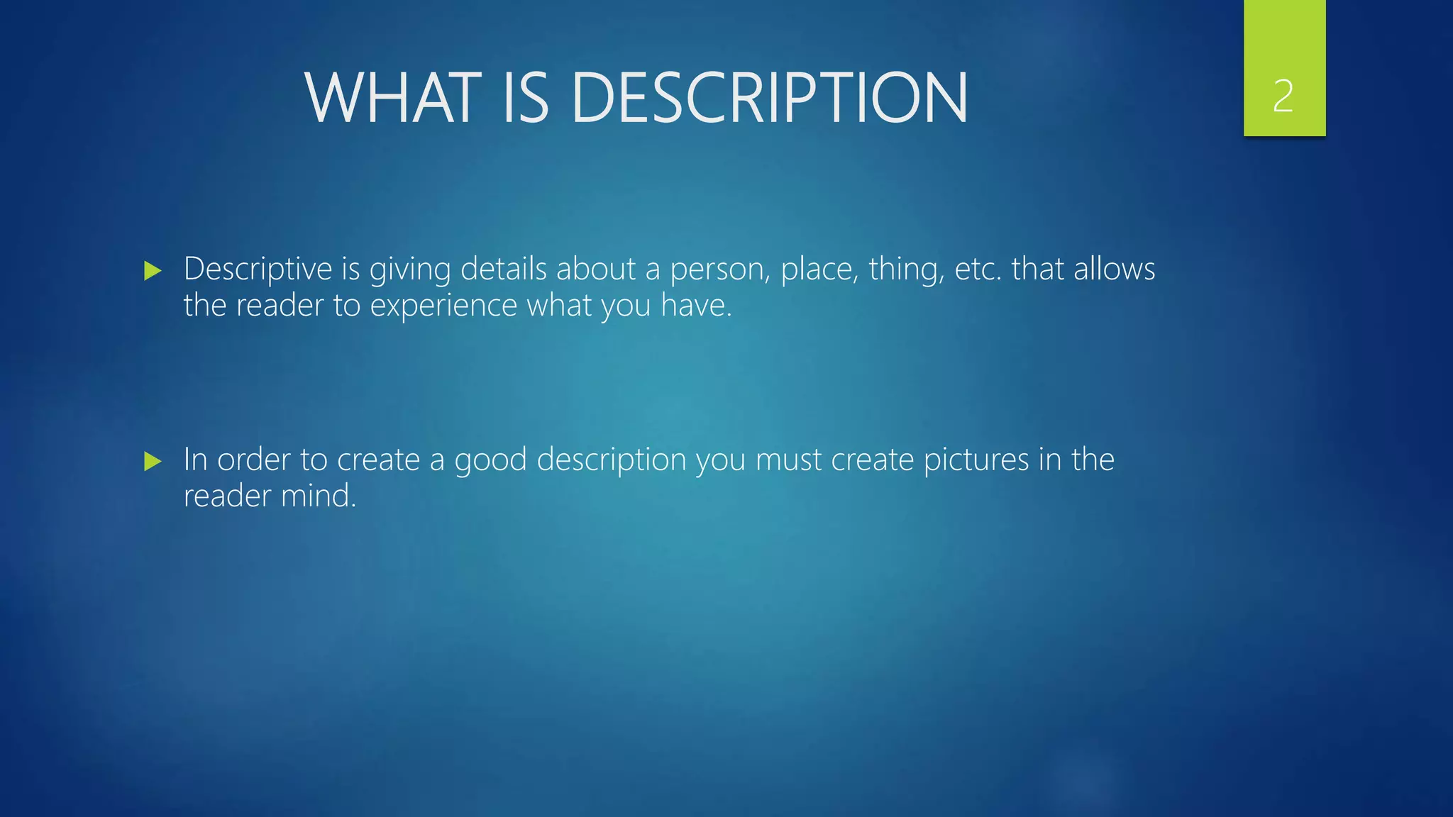 Descriptive and Narrative paragraph written. | PPTX