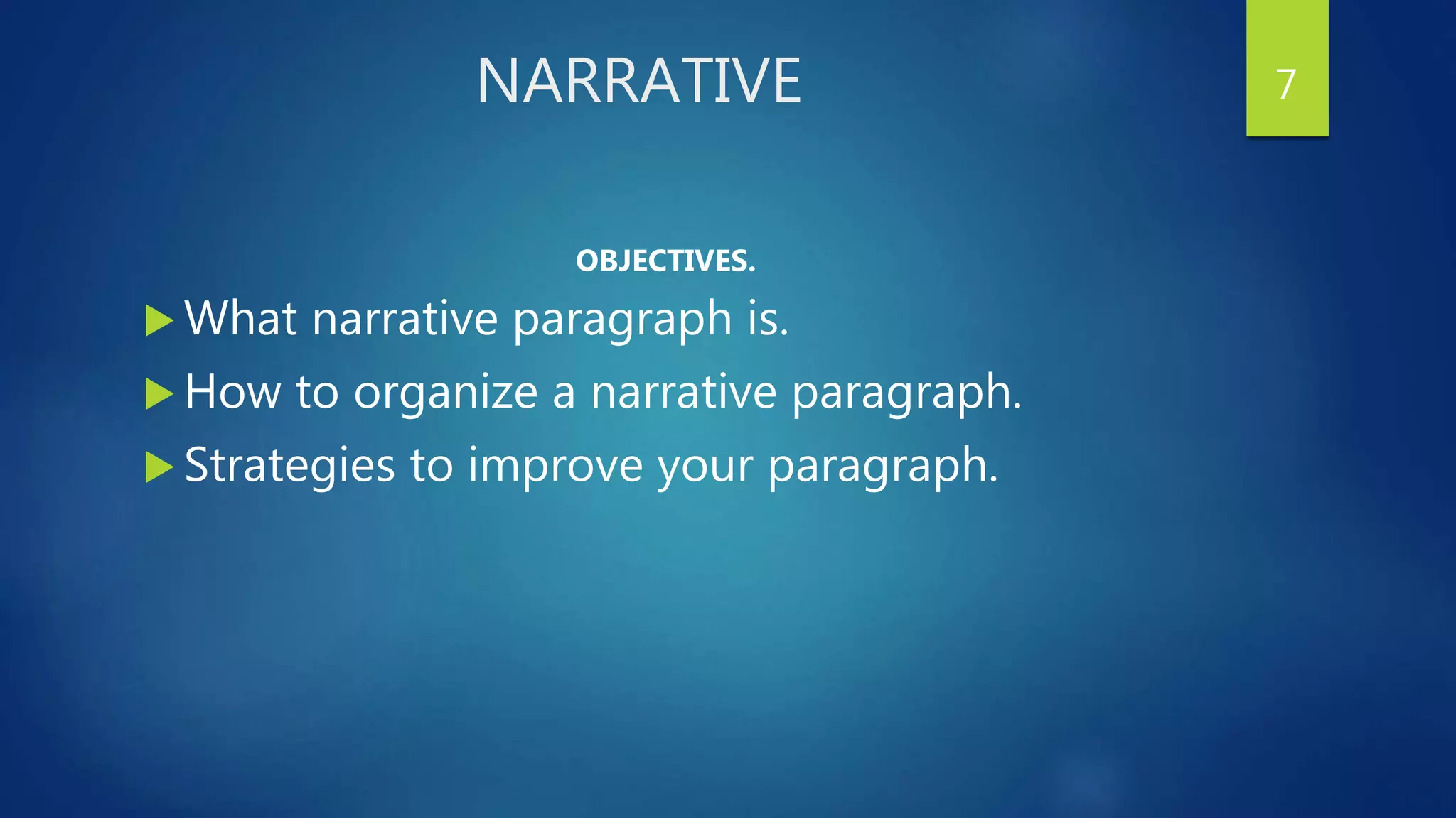 Descriptive and Narrative paragraph written. | PPTX