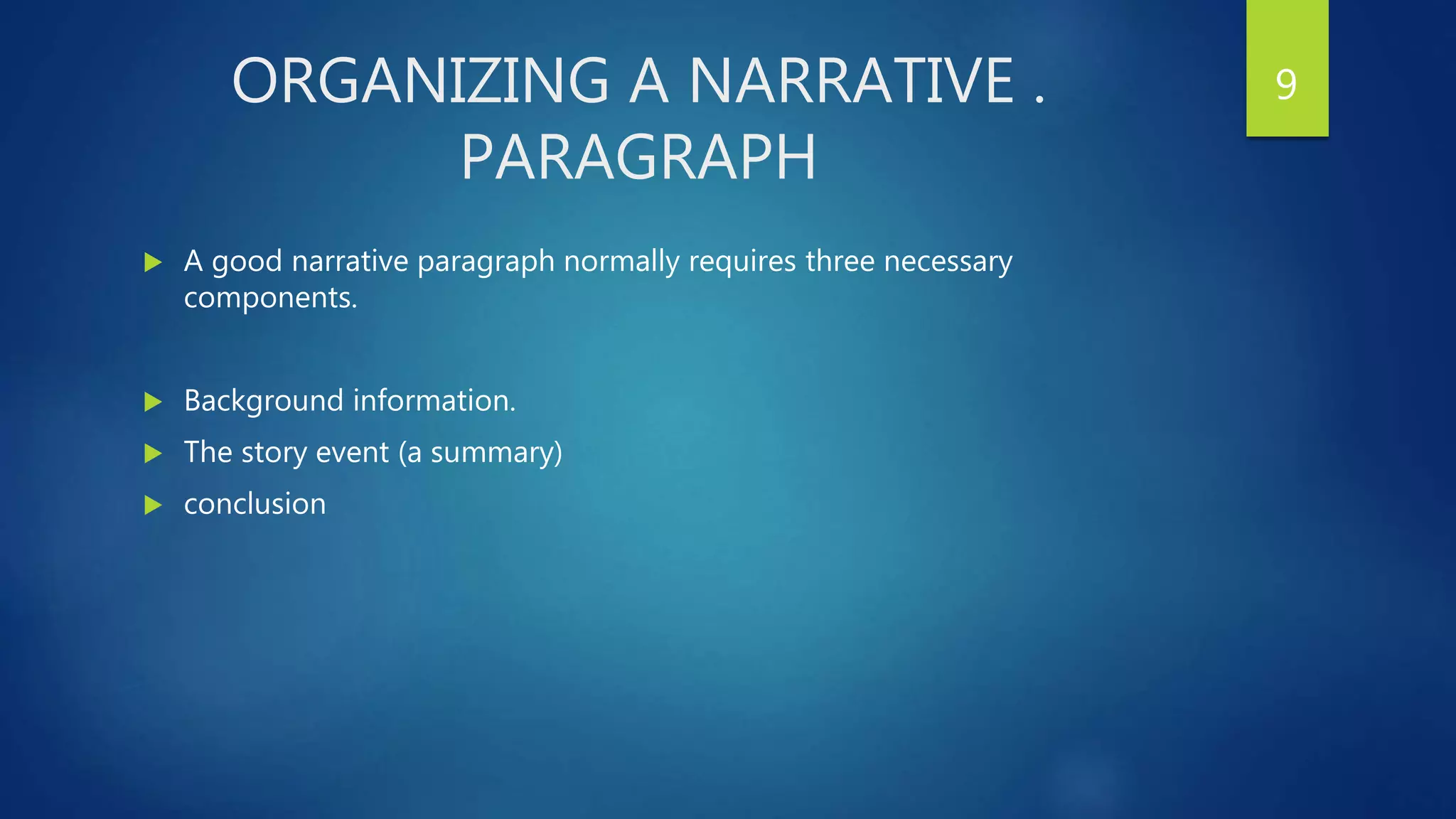 Descriptive and Narrative paragraph written. | PPTX