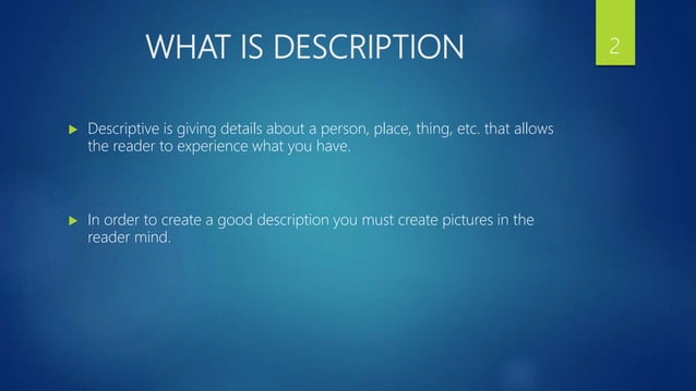 Descriptive and Narrative paragraph written. | PPTX