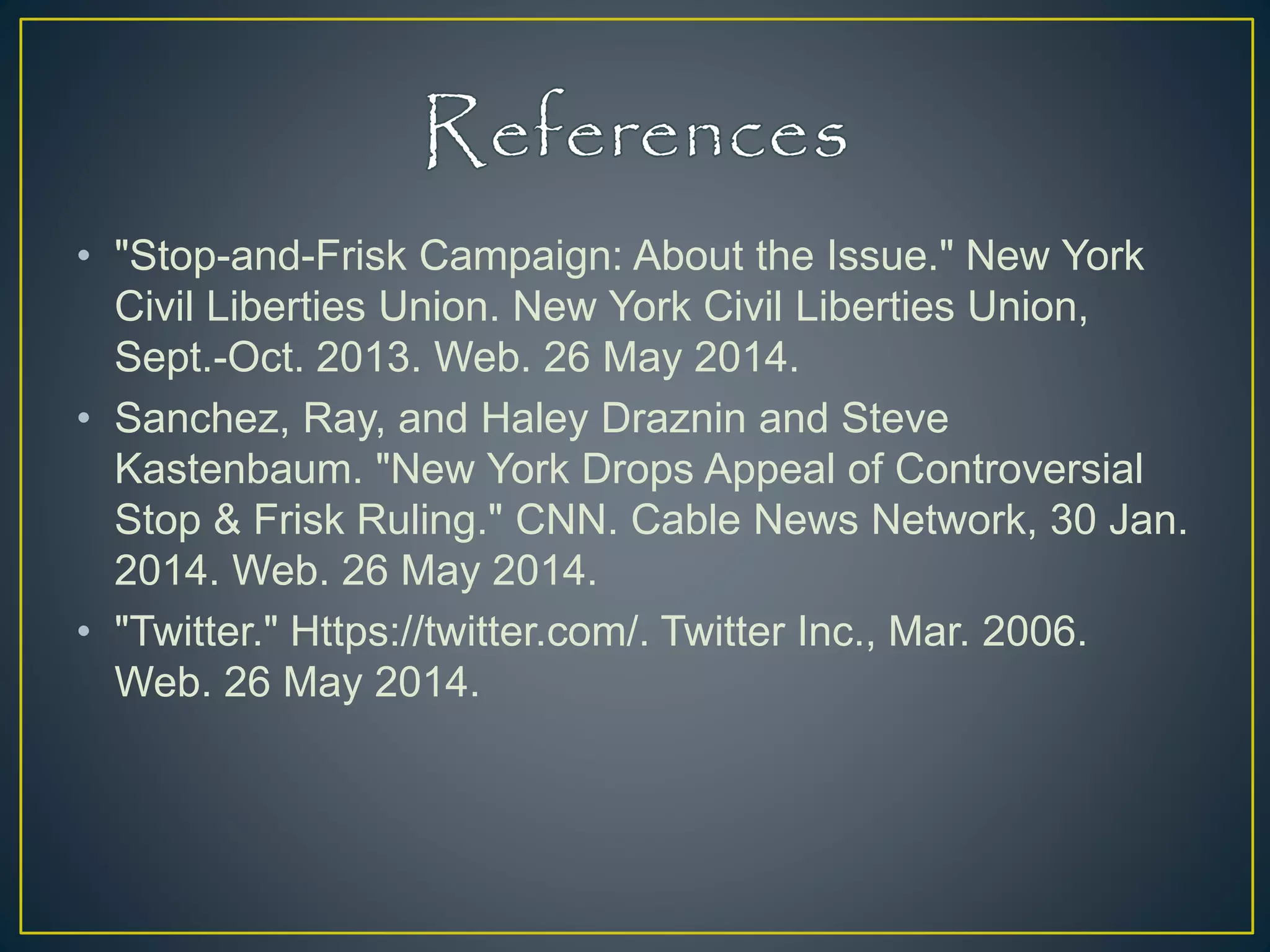 English Final stop & frisk | PPTX