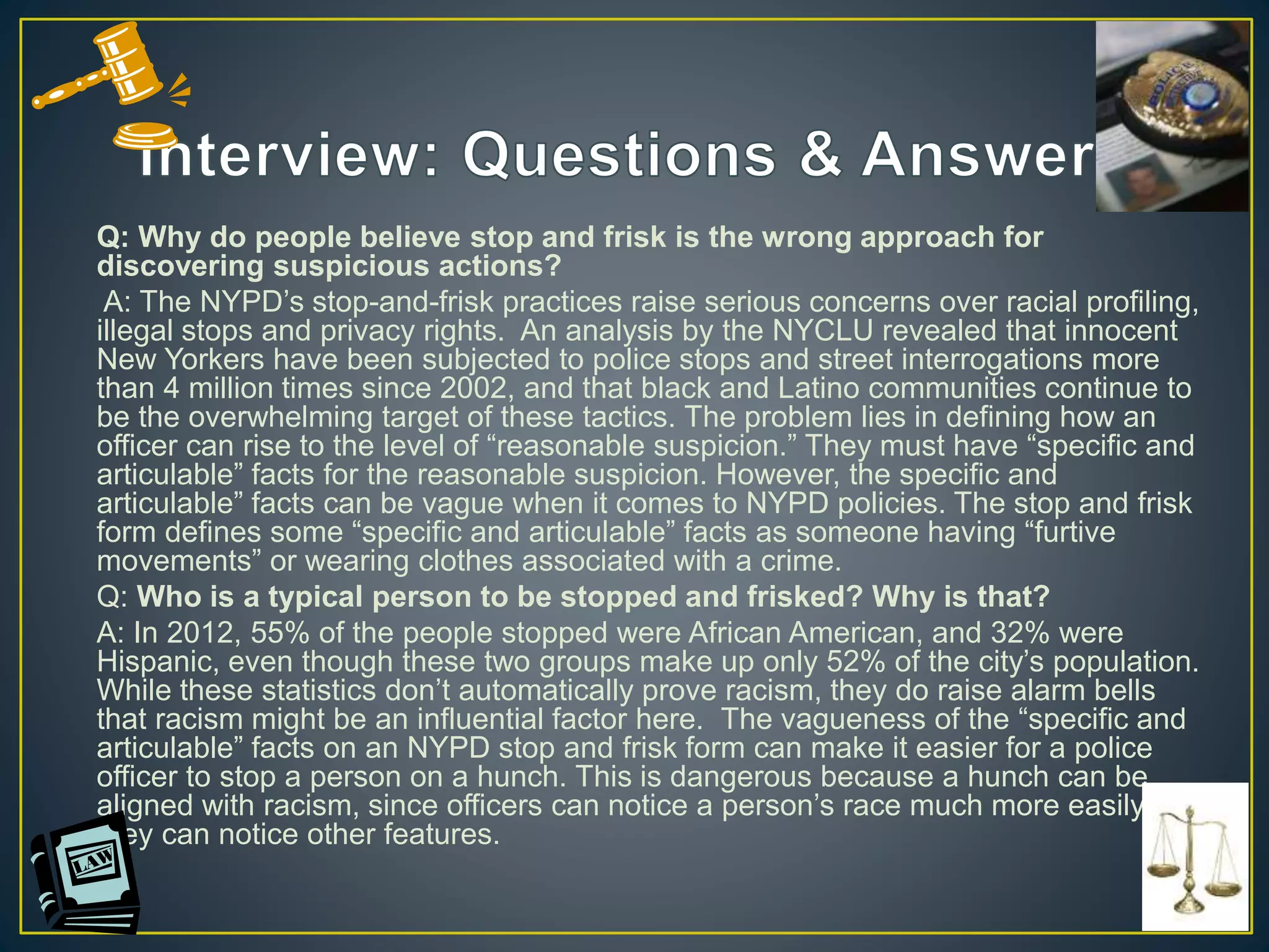 English Final stop & frisk | PPTX