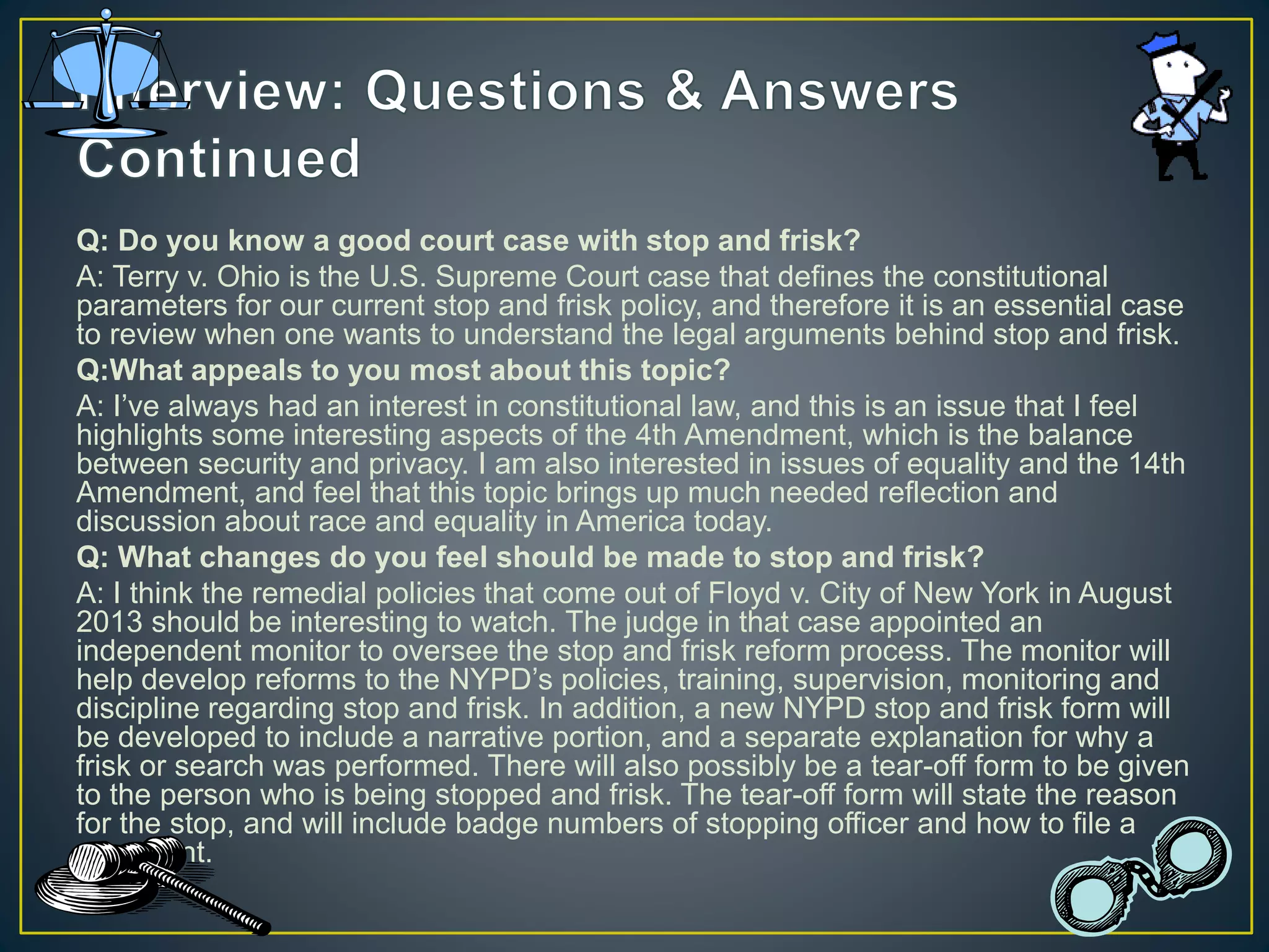 English Final stop & frisk | PPTX