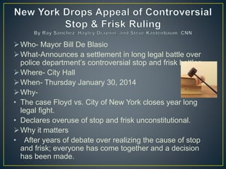English Final stop & frisk | PPTX