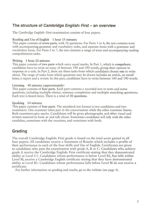 English First 1. First certificate in English with answers 2014 | PDF