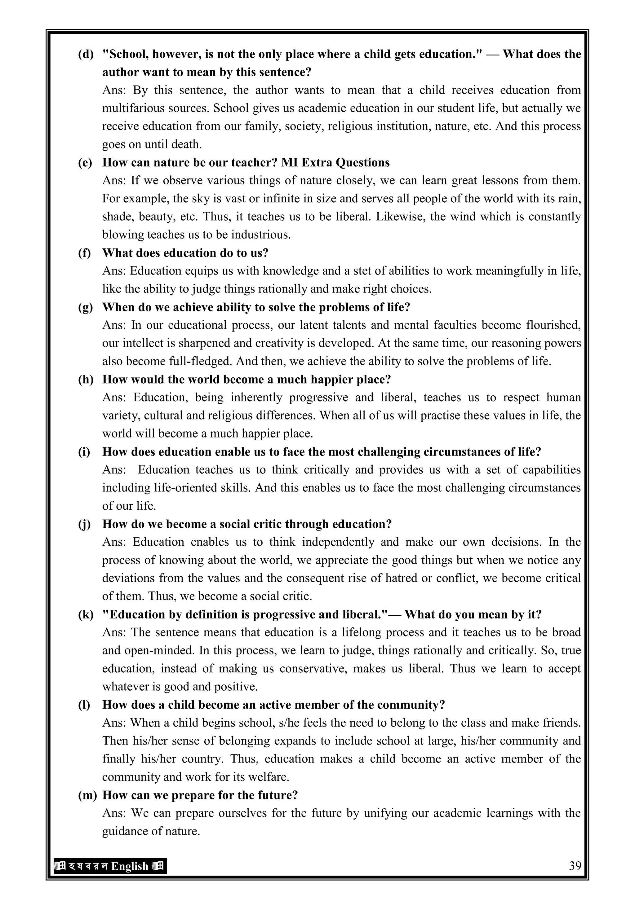 HSC 2023-24 English First Paper | PDF