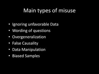 The Use and Abuse of statistics | PPTX