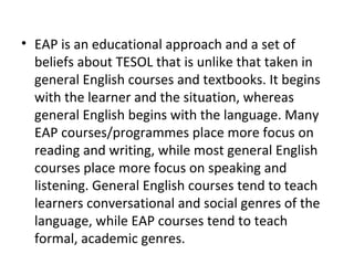 English for Academic Purposes by Liz Hamp-Lyons | PPT