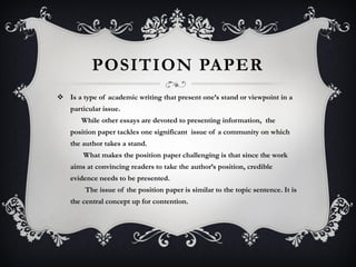 POSITION PAPER | PDF