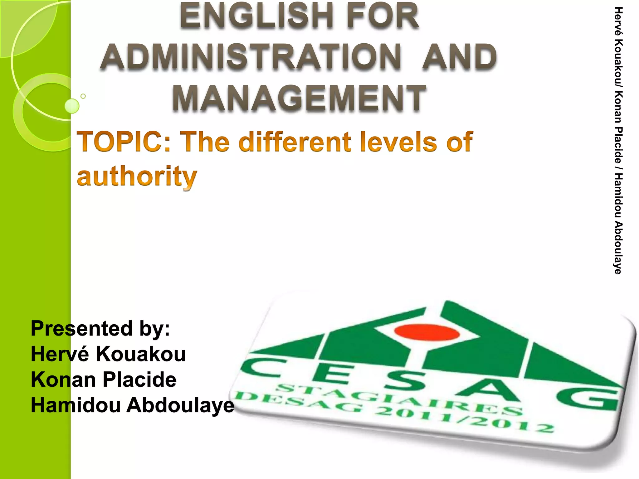 The different levels of authority | PPT