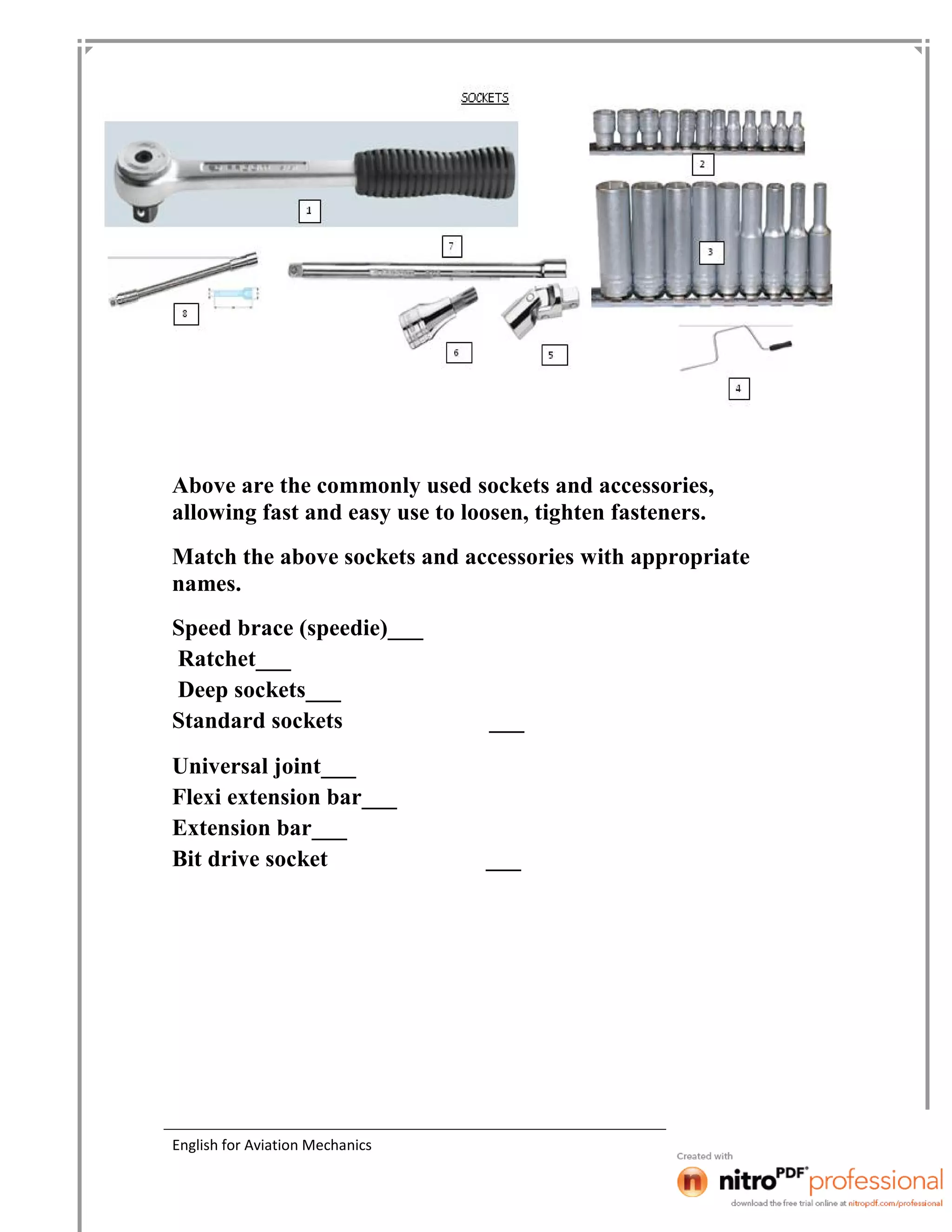 English for aviation mechanics | PDF