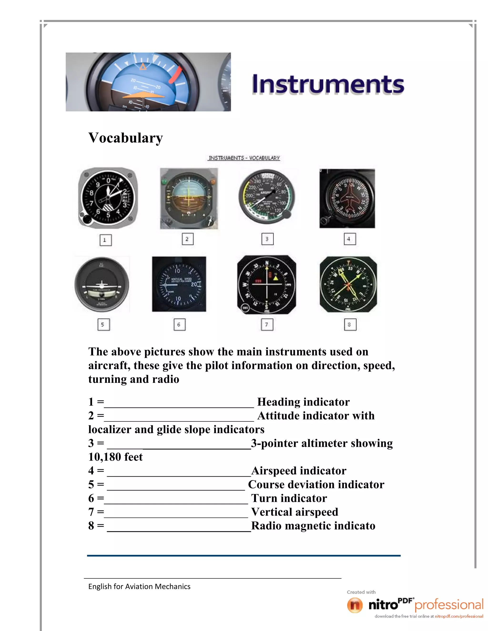 English for aviation mechanics | PDF