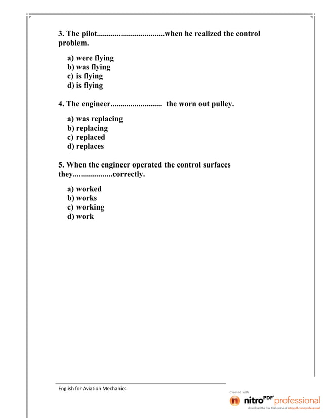 English for aviation mechanics | PDF