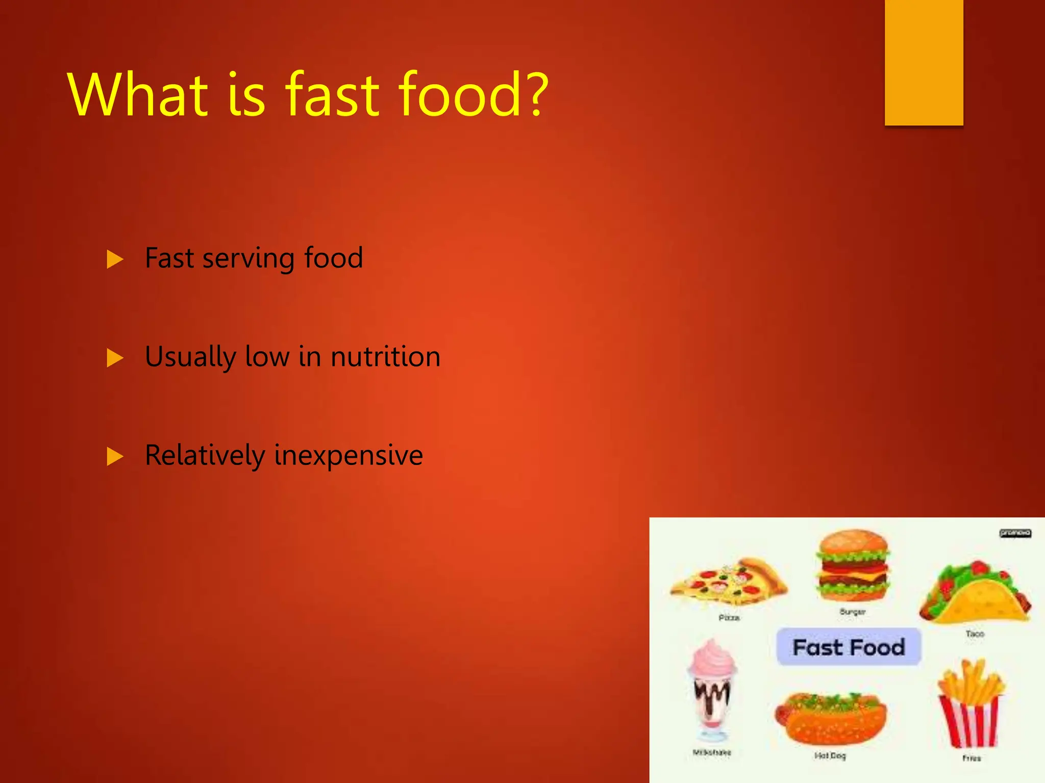fast food affect on life discussion ppt slide | PPT