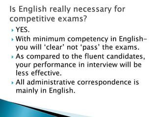 English for competitive exams | PPTX