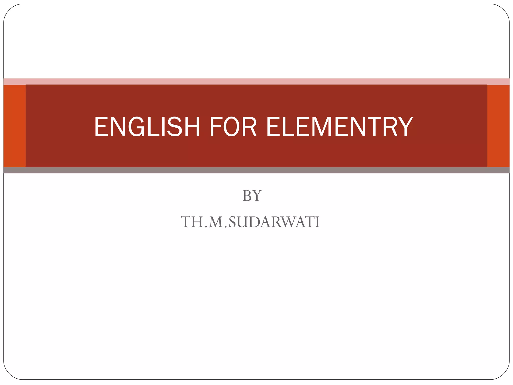 English for elementry | PPT