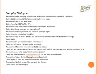 English for Hotel Reservation | PPTX