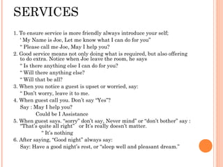 English for housekeeping part 0ne: Hospitality Industry By Saeful Anwar ...