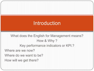 English for management | PPTX | Business Administration | Business