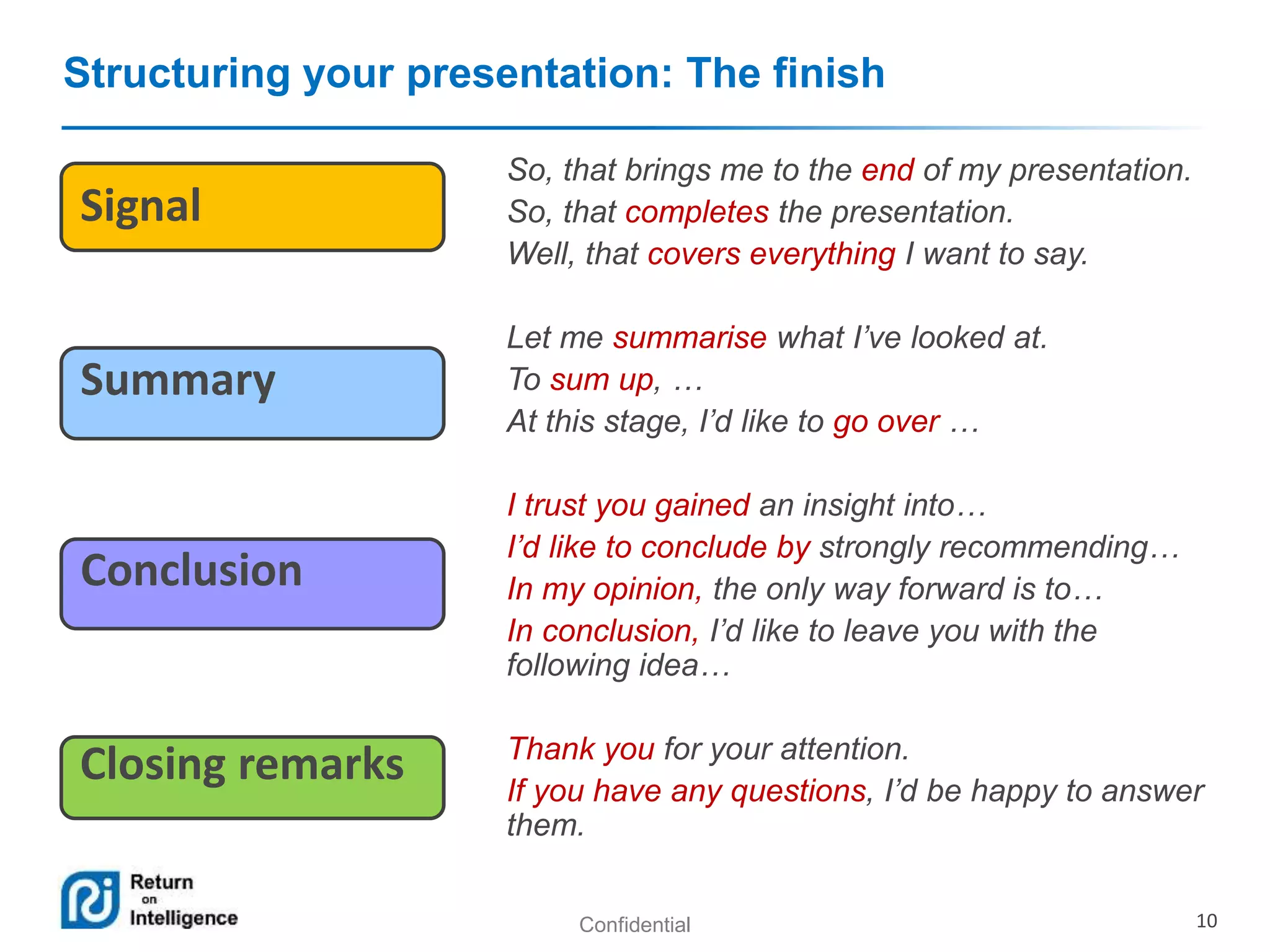 English for Presentations | PPTX