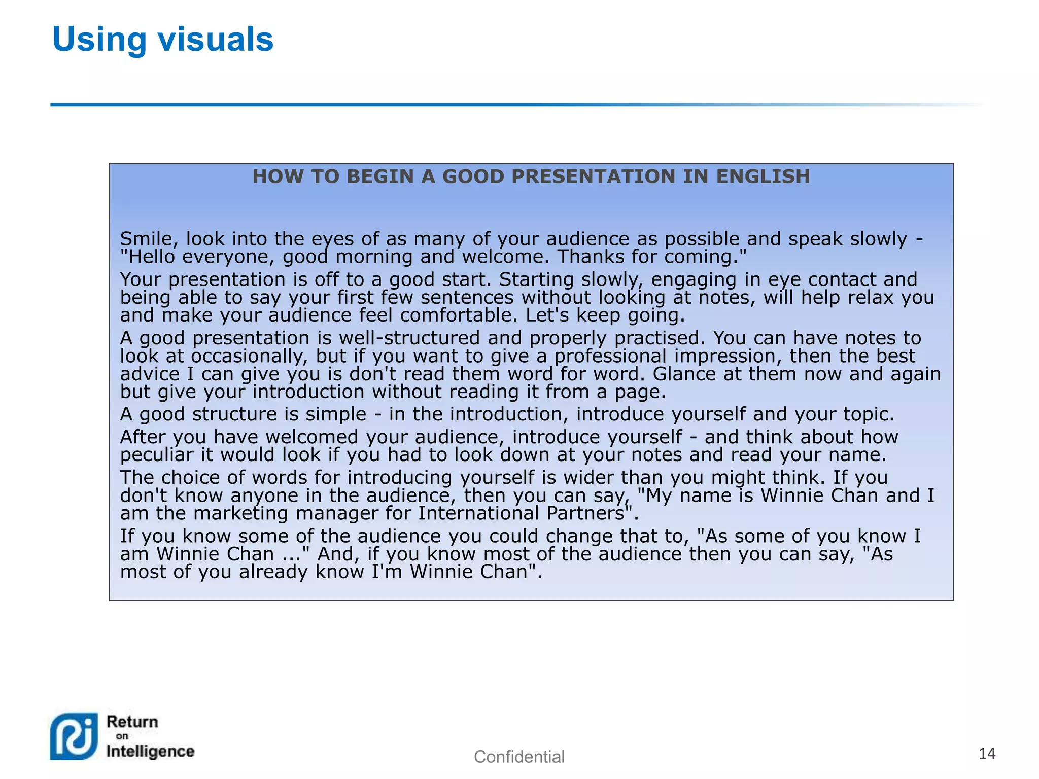 English for Presentations | PPTX