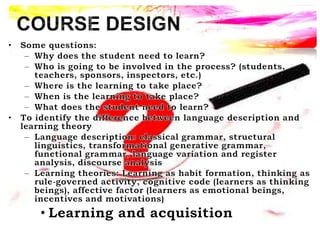 ESP (Course Design and skills and strategies) | PPTX