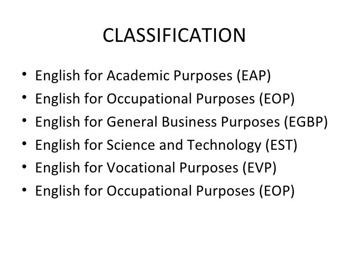 English For Specific Purposes