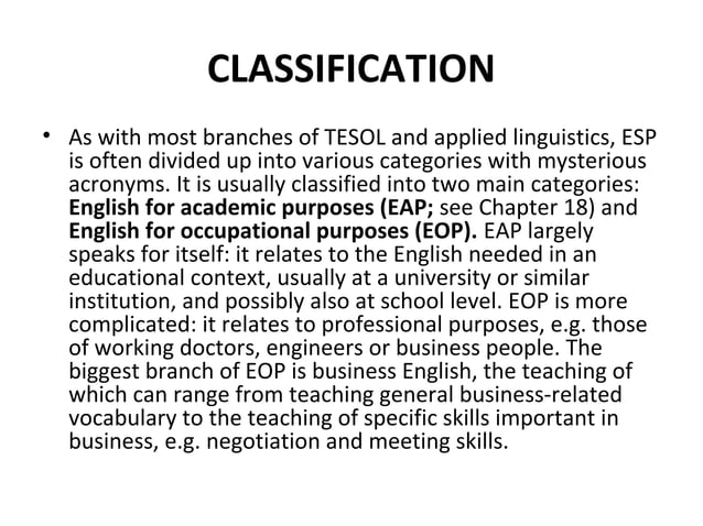 English for Specific Purposes by Tony Dudley Evans | PPT