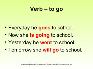 English for Standard III - Verbs and Tenses | PPS