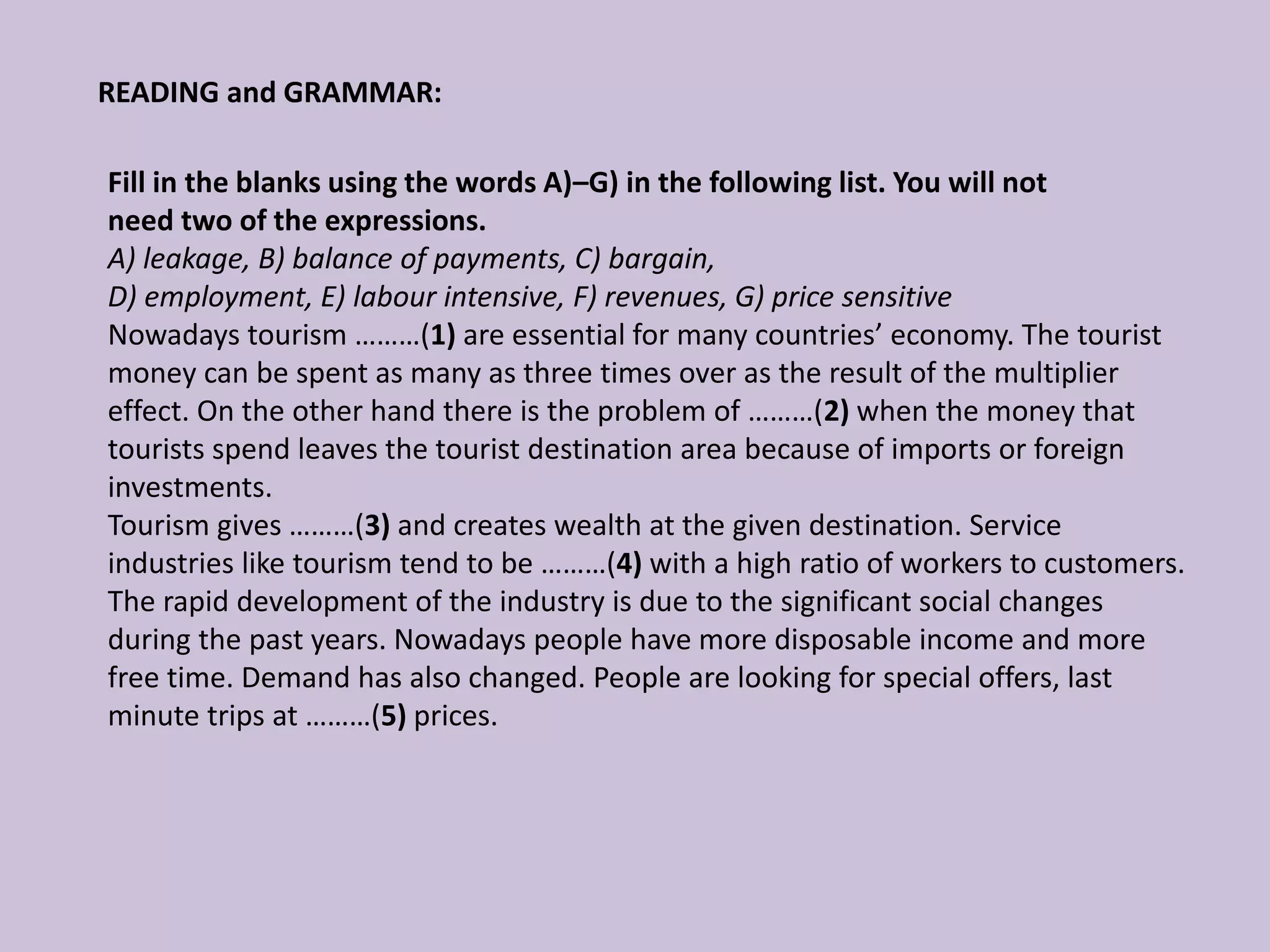 English for tourism | PPTX