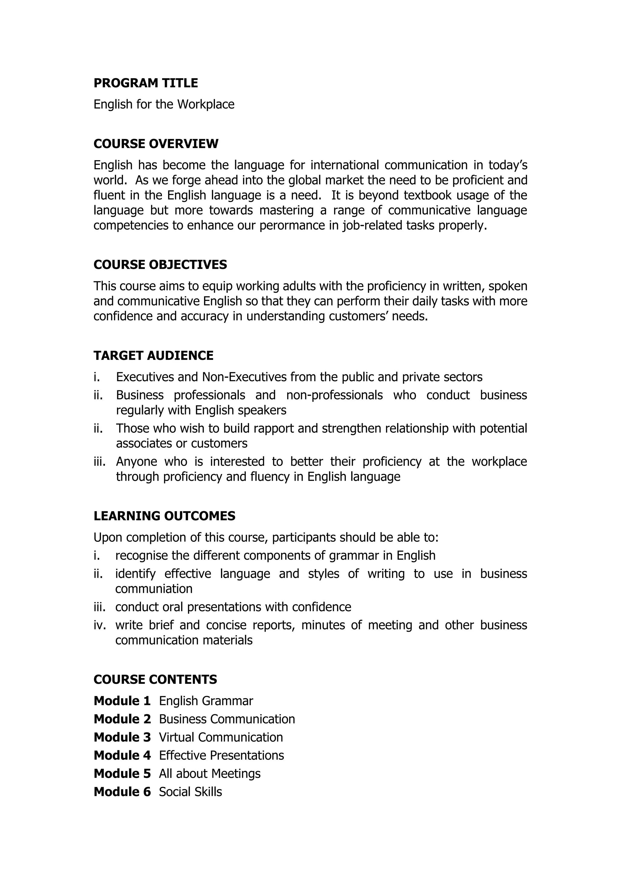 English for workplace | PDF