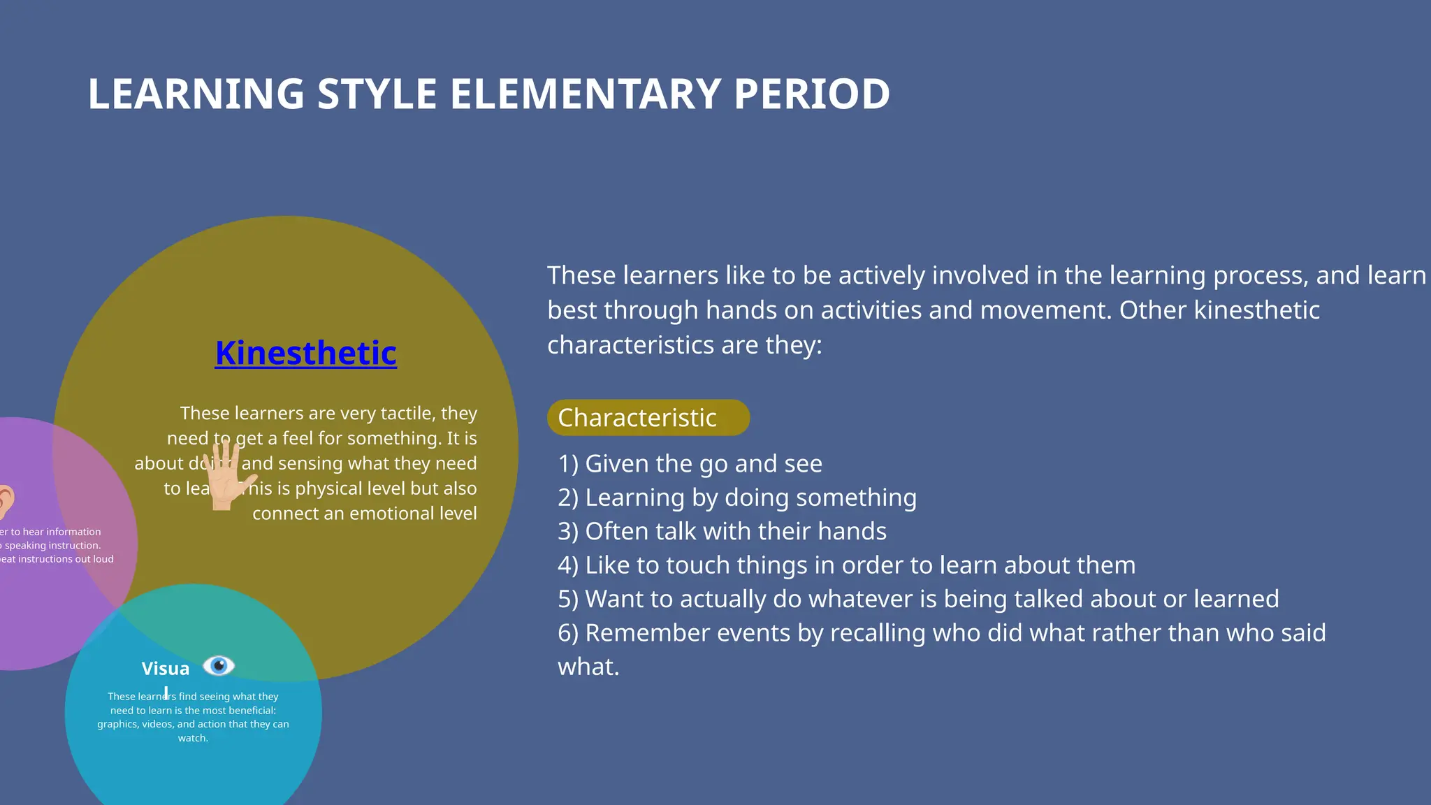 ENGLISH FOR YOUNG LEARNERS; LEARNING STYLE IN ELEMENTARY PERIOD AND HOW ...
