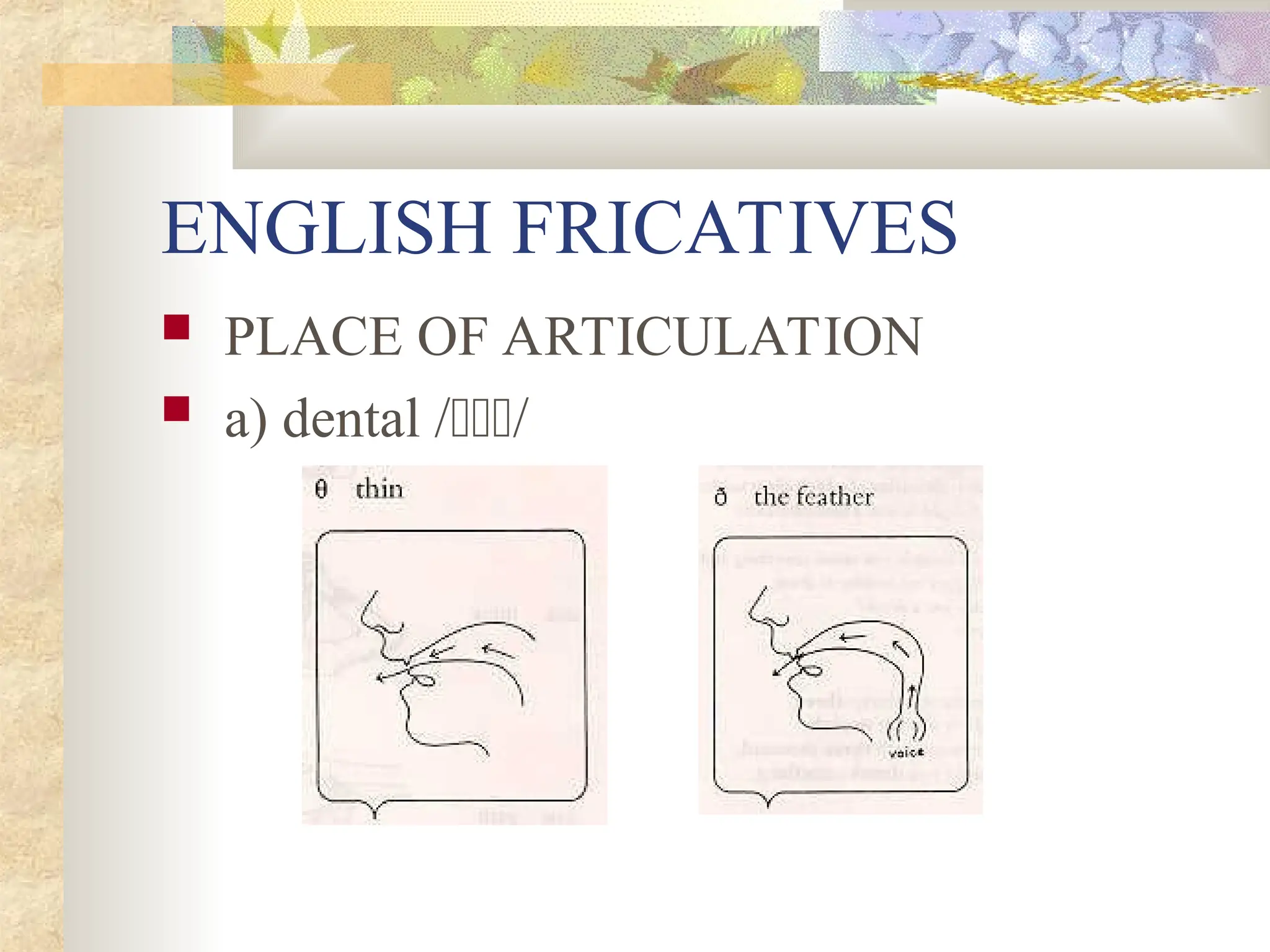 ENGLISH FRICATIVES A PART OF CONSONANT.ppt